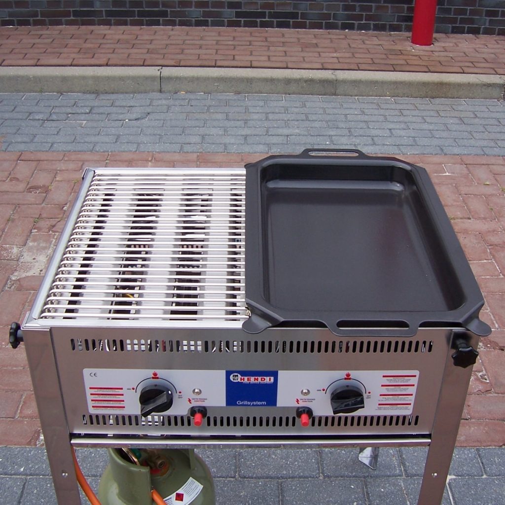 Hendi gas barbecue half rooster & half bakplaat | ACL Partyverhuur Assen